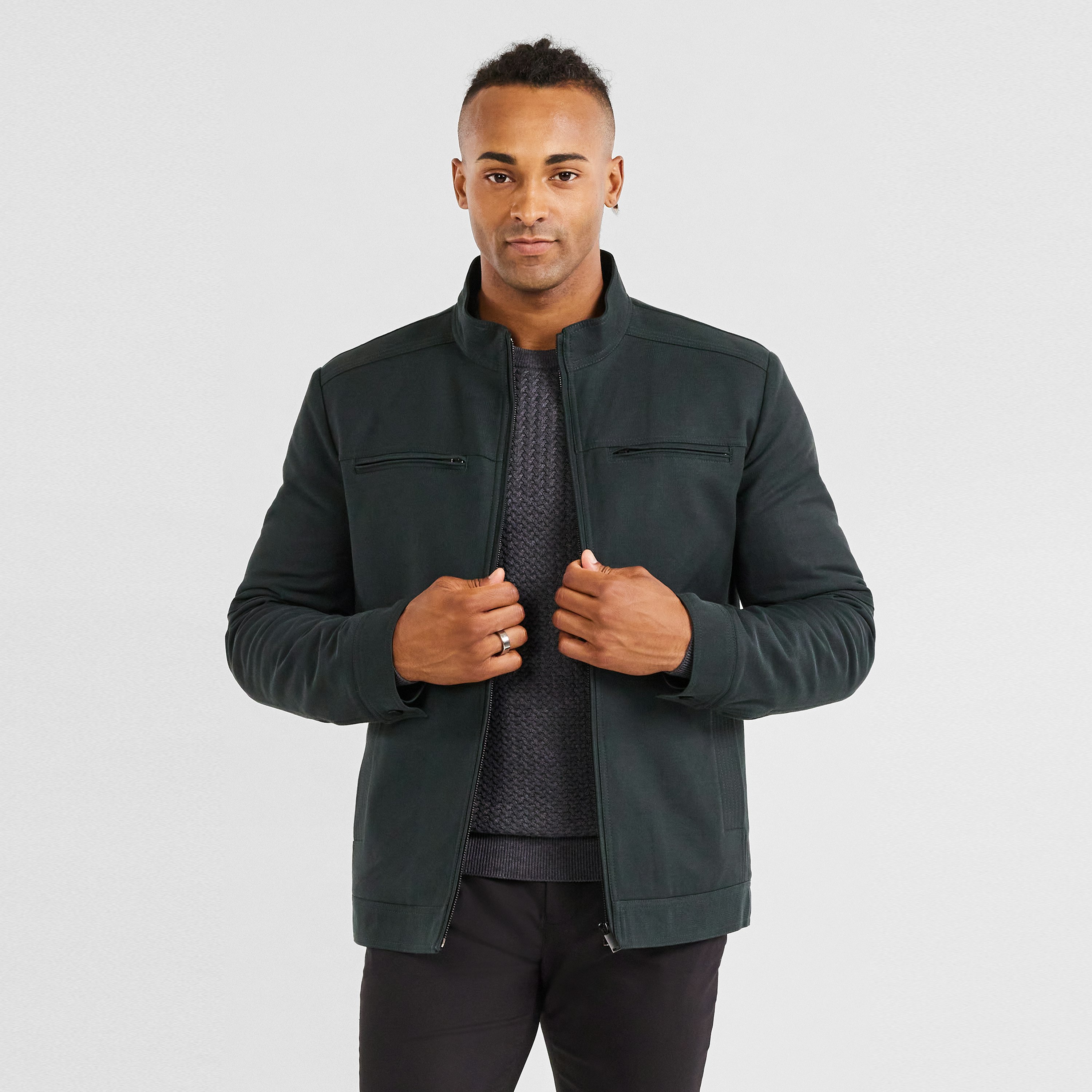 Dark Green Hartford Moto Jacket | Men's Tops | Tarocash AU