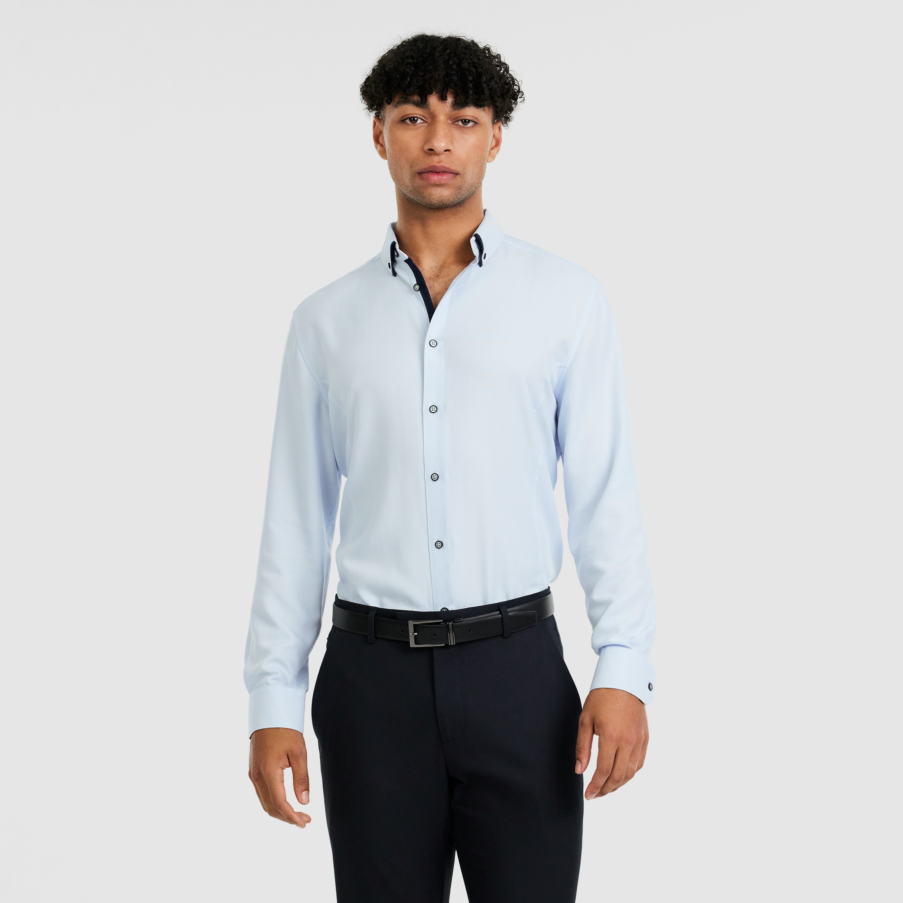 Light Blue Mercer Bamboo Shirt | Men's Tops | Tarocash AU