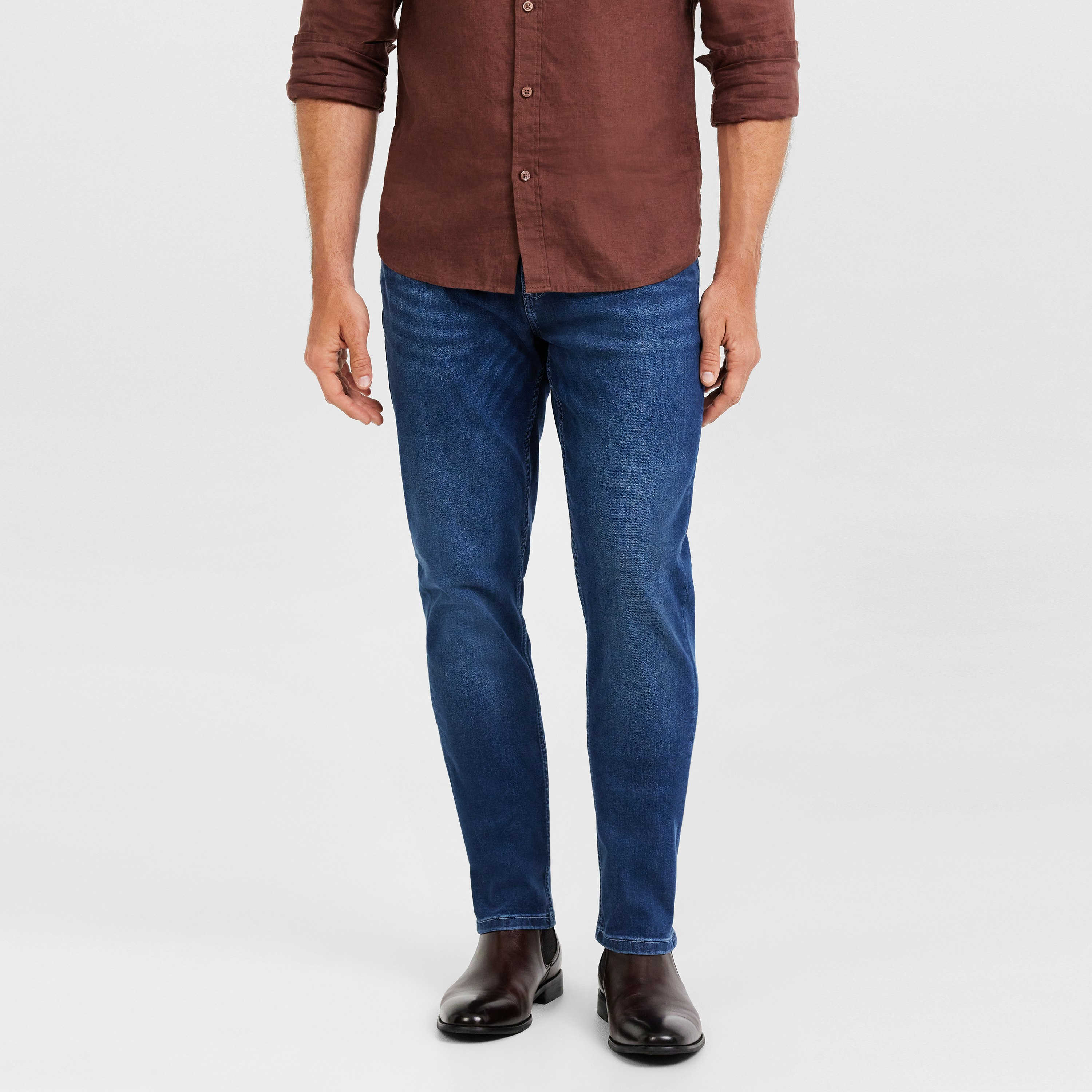 Mid Indigo Houston Straight Stretch Jean | Men's Bottom | Tarocash AU