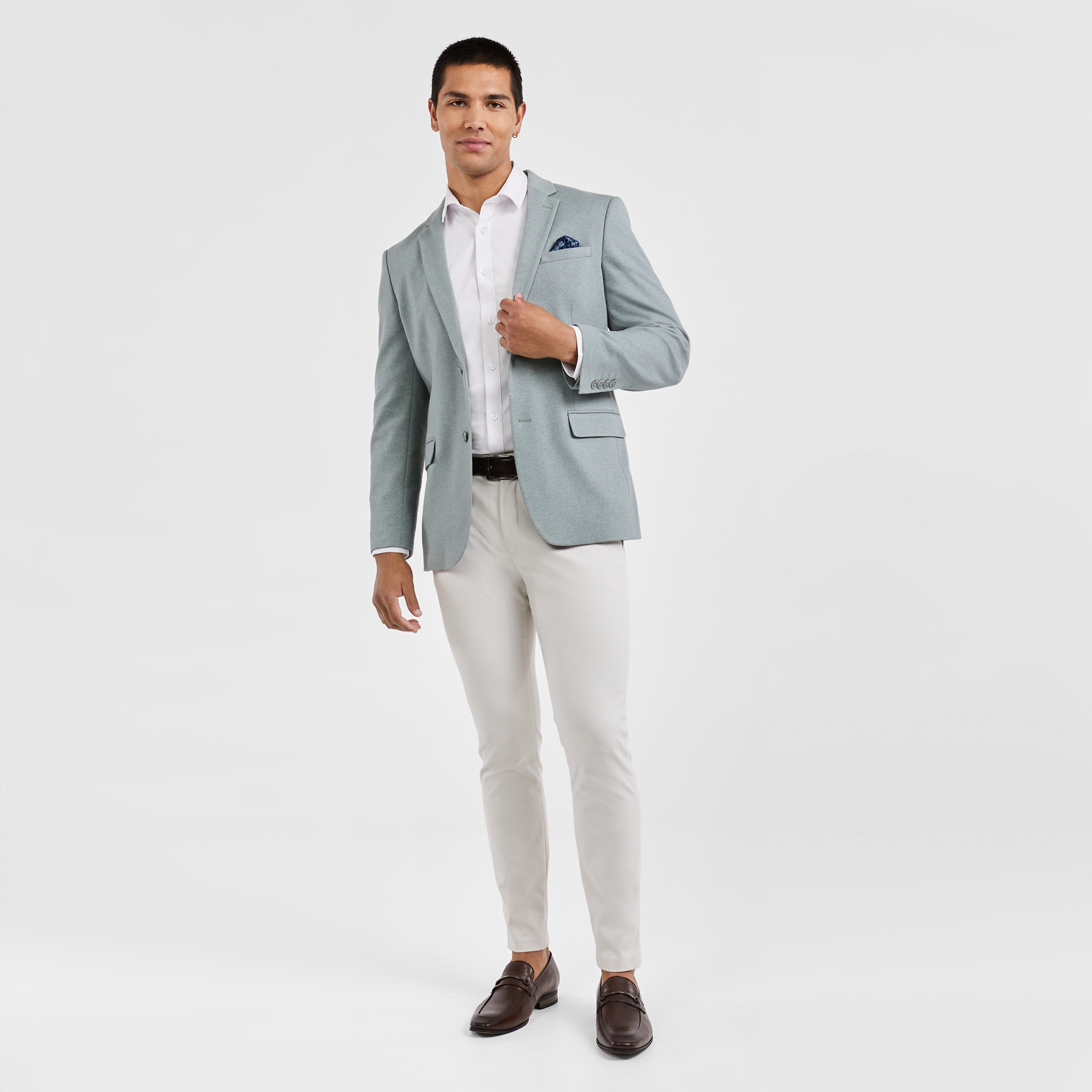 Mid Green Archer Textured Blazer | Men's Tops | Tarocash AU