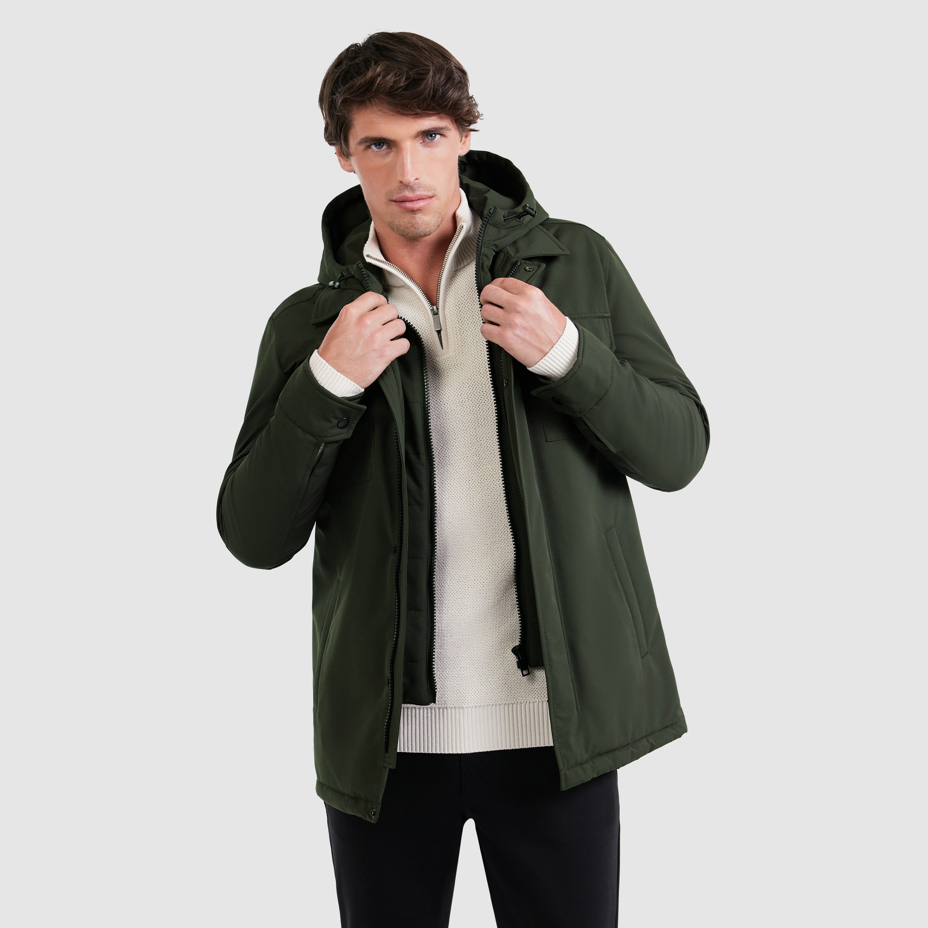 Khaki Hendrix Hooded Jacket | Men's Tops | Tarocash AU
