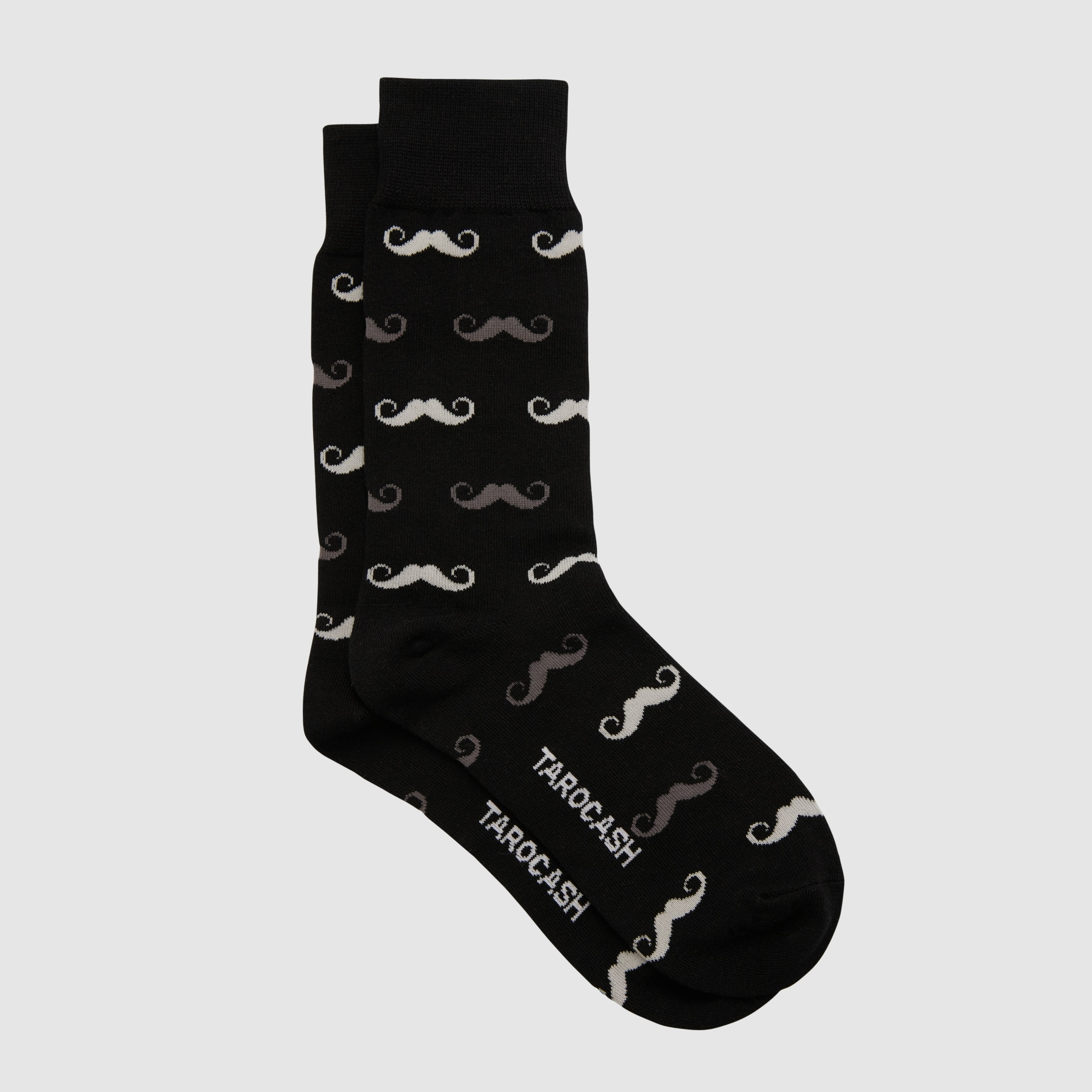 Black Burnside Moustache Sock | Men's Accessories | Tarocash AU